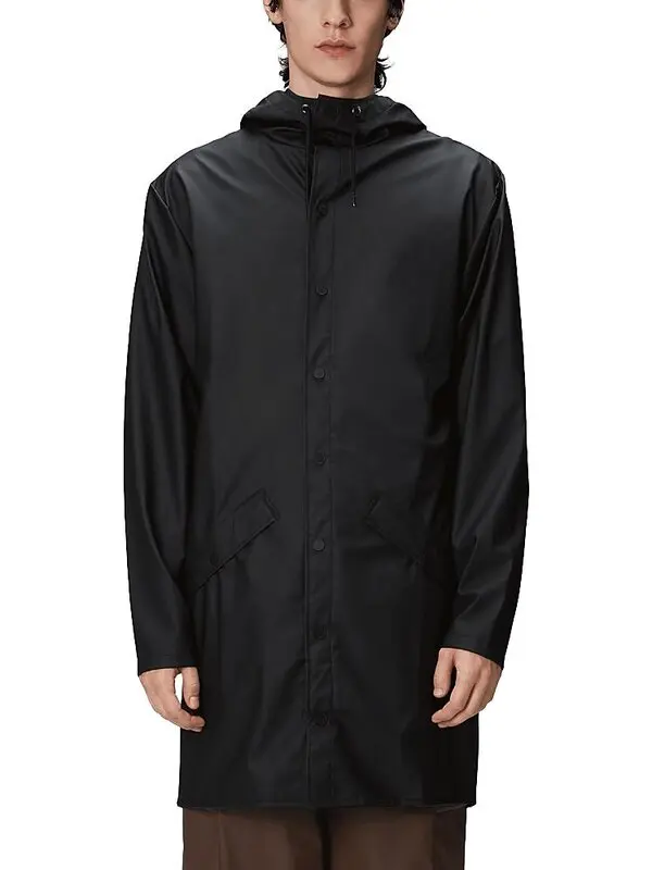 Rains Waterproof Long Rain Jacket - Black