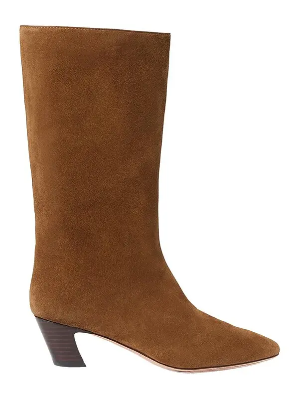LOEFFLER RANDALL Pointed Mid-shaft Leather Boots - Cacao