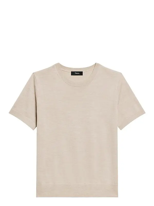 Theory Lightweight Wool Top - Pale Sand