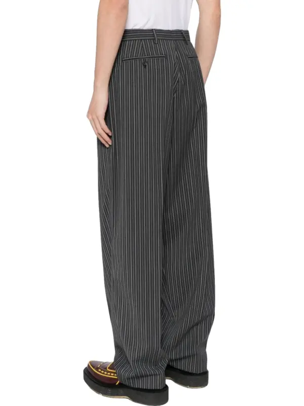 Marni Striped Wide Leg Trousers - Black