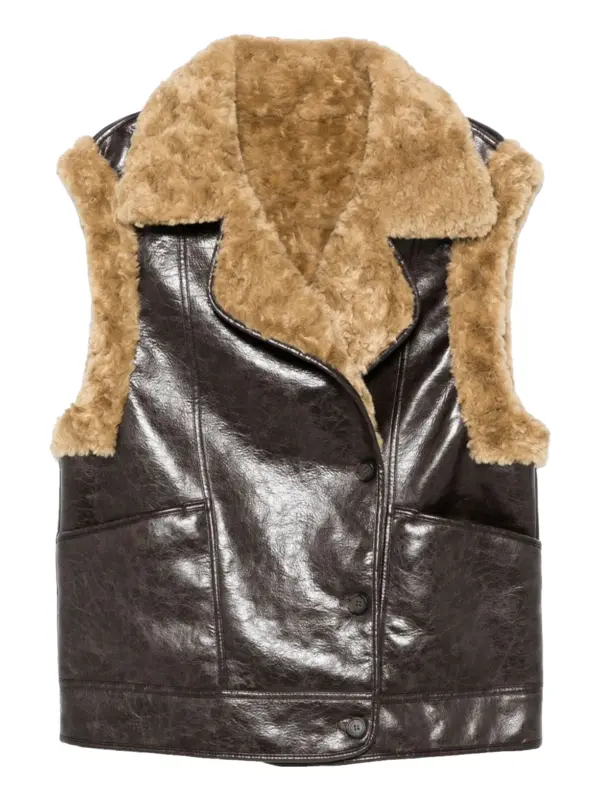 URBANCODE Faux-leather Gilet - Brown