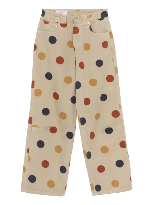 JORDANLUCA Insignia Straight Leg Jeans - Brown