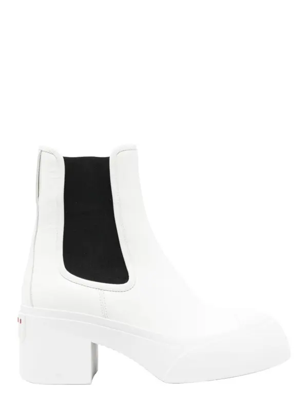 Marni 70mm Leather Chelsea Boots - White