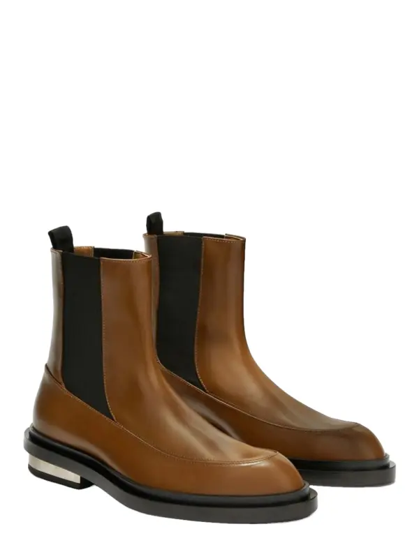 JIL SANDER Leather Chelsea Boots - Brown