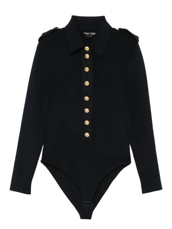 TOM FORD Ribbed-knit Bodysuit - Blue