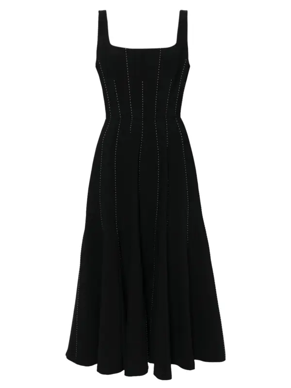 Elie Saab Patchwork Midi Dress - Black