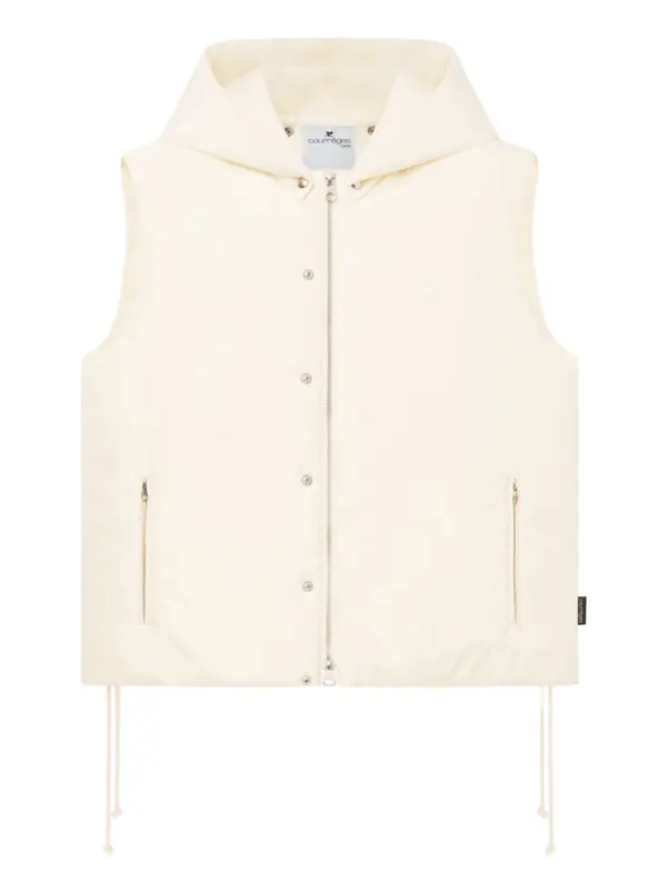 COURREGES Hooded Padded Gilet - Neutrals
