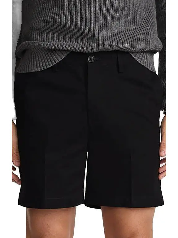 LANDS' END Comfort Waist 6" No Iron Chino Shorts - Black