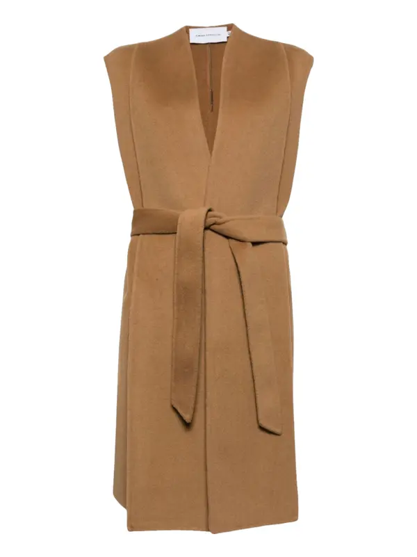 SIMONA CORSELLINI Tie-fastening Wool Gilet - Brown