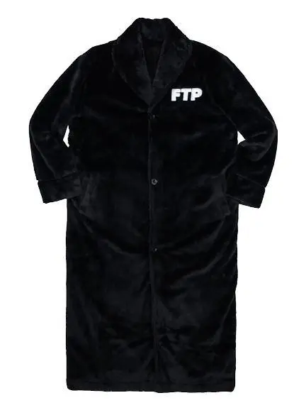 FTP Fur Trench Coat - Black