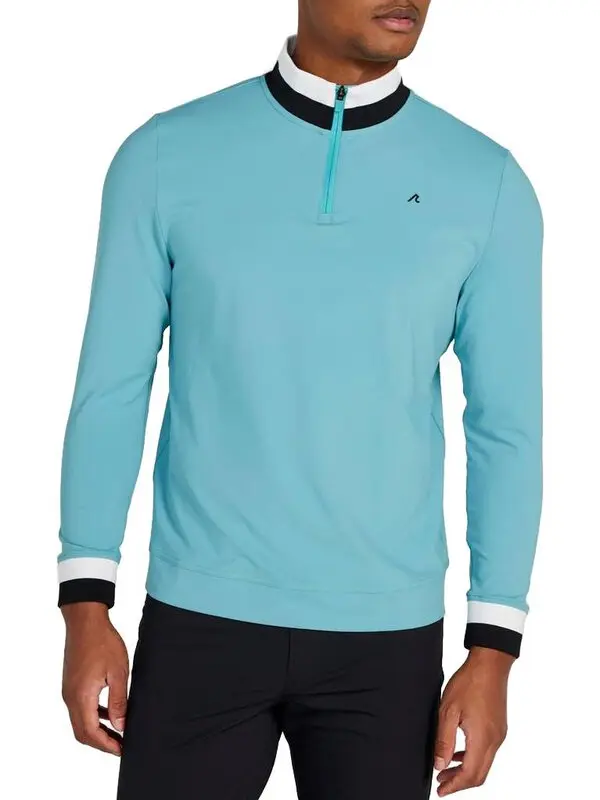 REDVANLY Dunham Golf Quarter Zip Pullover - Rainforest