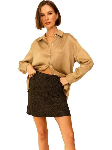 WHIMSY + ROW Chelsea Mini Skirt - Black Sparkle