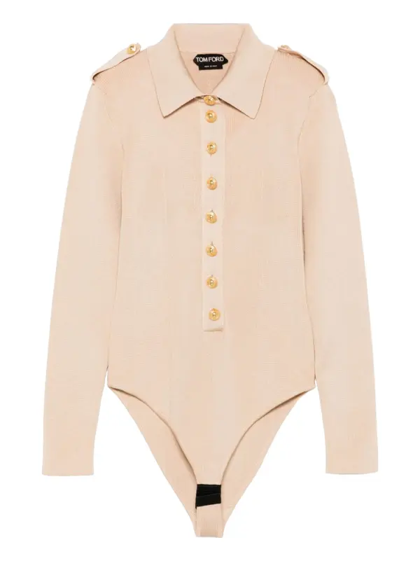 TOM FORD Ribbed-knit Bodysuit - Neutrals