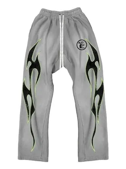 HELLSTAR Future Flames Sweatpants - Grey/green