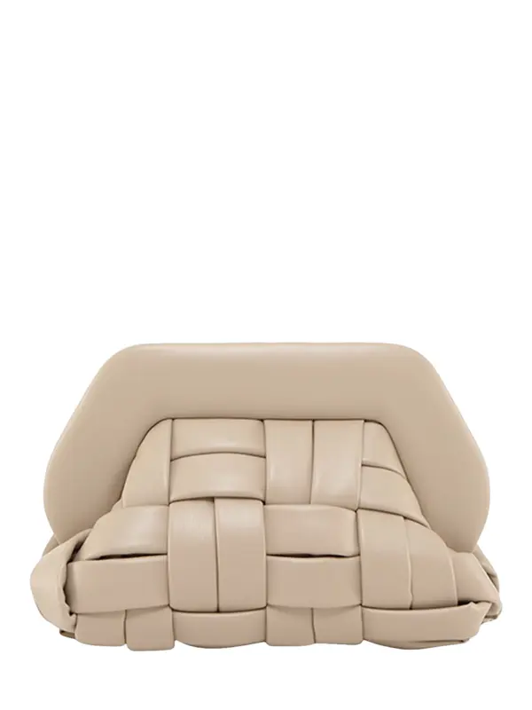 THEMOIRE Tia Woven Clutch - Almond