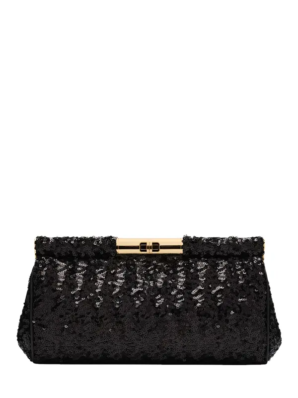 Dolce & Gabbana Marlene Medium Sequined Clutch Bag - Nero