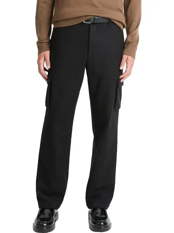 Vince Wool Blend Flannel Cargo Pants - Black