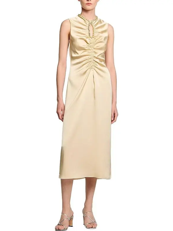 Sandro Iceberg Midi Dress - Sand