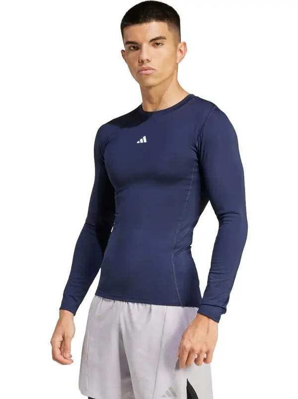 Adidas Techfit Compression Long Sleeve Training Tee - Legend Ink