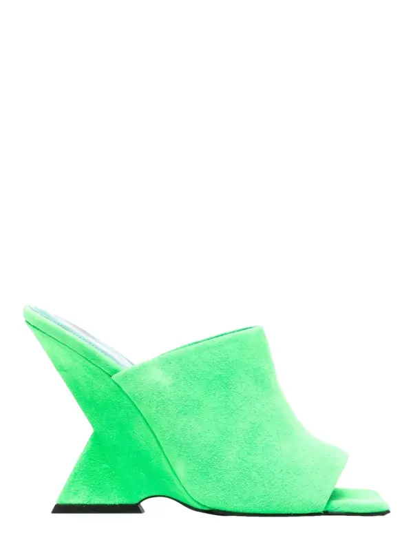 Attico Cheope Suede Mules - Green