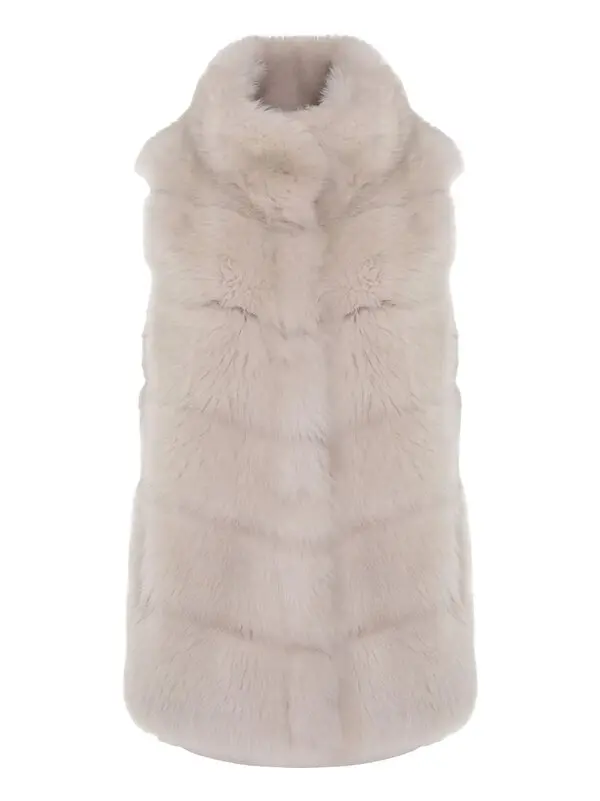 Gorski Reversible Shearling Vest - Cream
