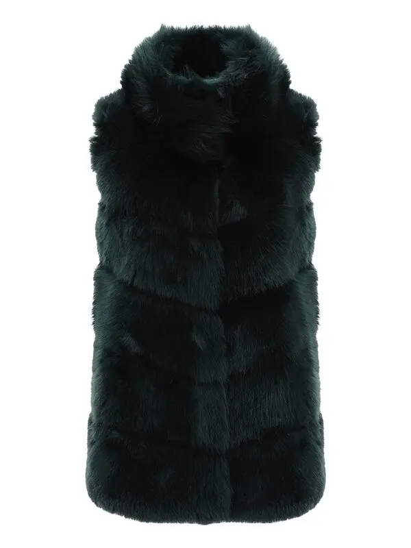 Gorski Reversible Shearling Vest - Emerald