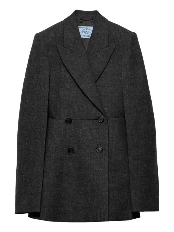 Prada Double-breasted Wool Coat - Grey