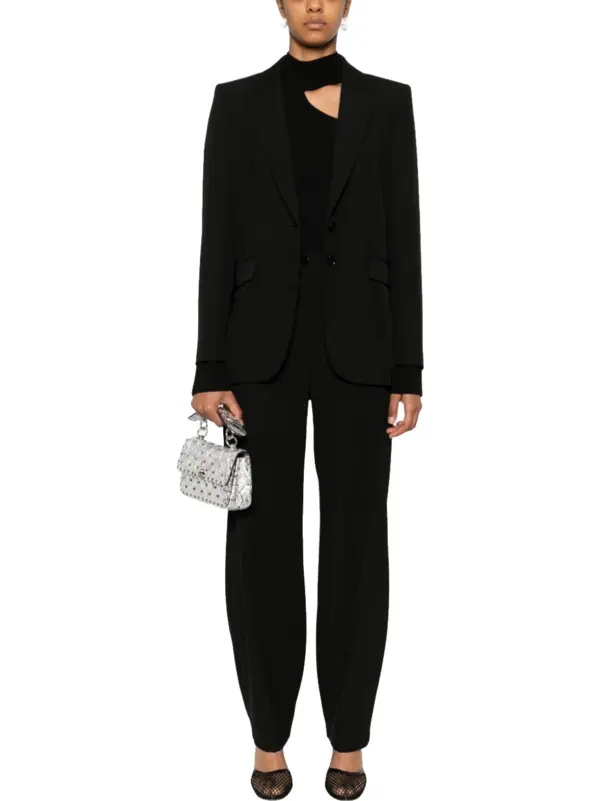 Patrizia Pepe Cut-out Knitted Top - Black