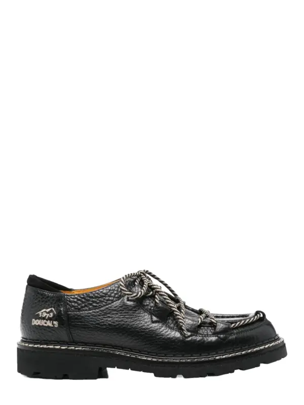 DOUCAL'S Leather Derby Shoes - Black