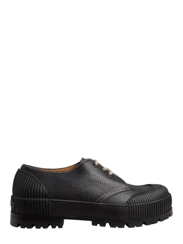 Emporio Armani Leather Derby Shoes - Black
