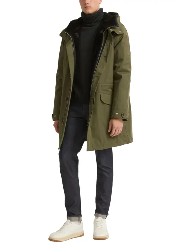 YVES SALOMON Gabardine Weave Parka - Green