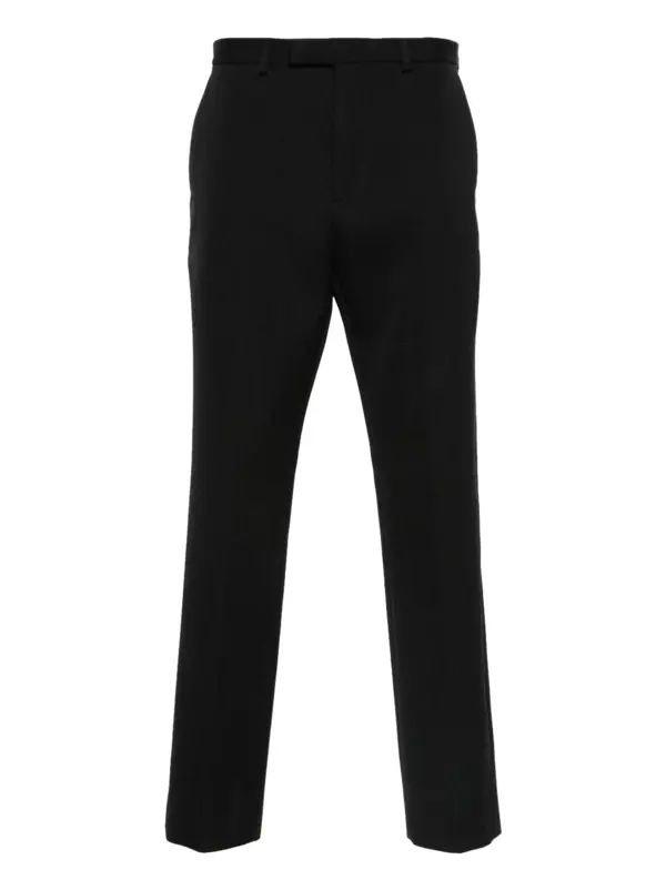 Gucci Logo-embroidered Wool Trousers - Grey