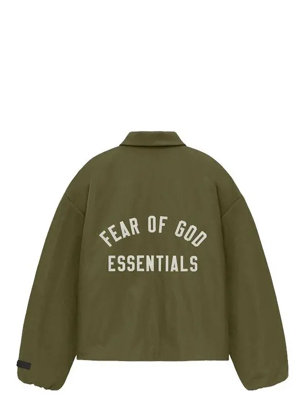Fear Of God Essentials Textured Nylon Trucker Jacket - Military