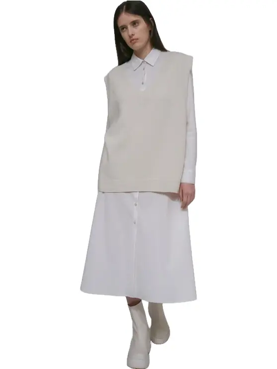 Rosetta Getty Oversized Wool-cashmere Sweater Vest - Neutral