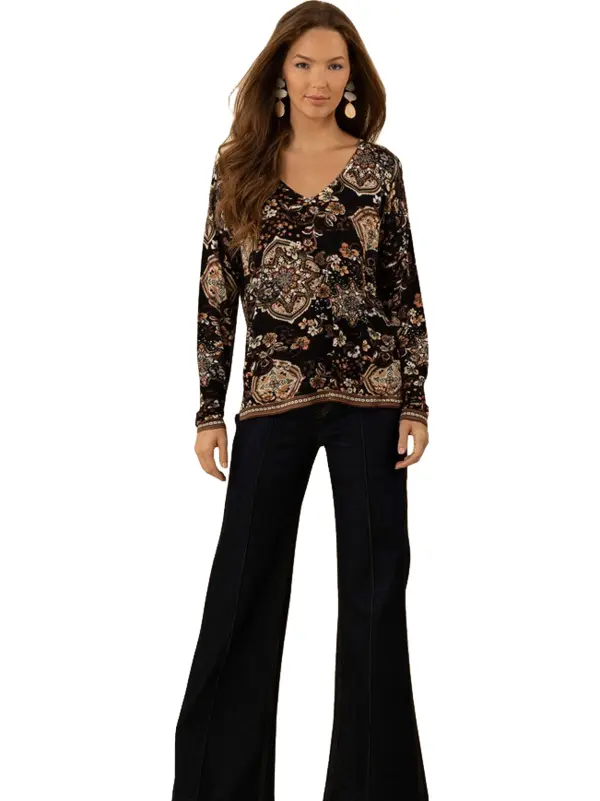 Hale Bob Alondra Sweater Top - Black