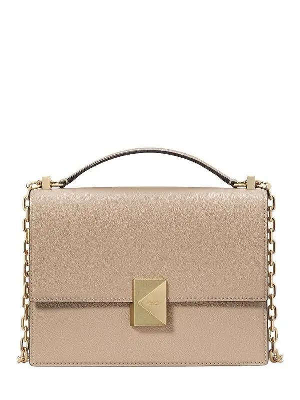 Kate Spade New York Deco Pebbled Leather Small Chain Shoulder Bag - Timeless Taupe Multi