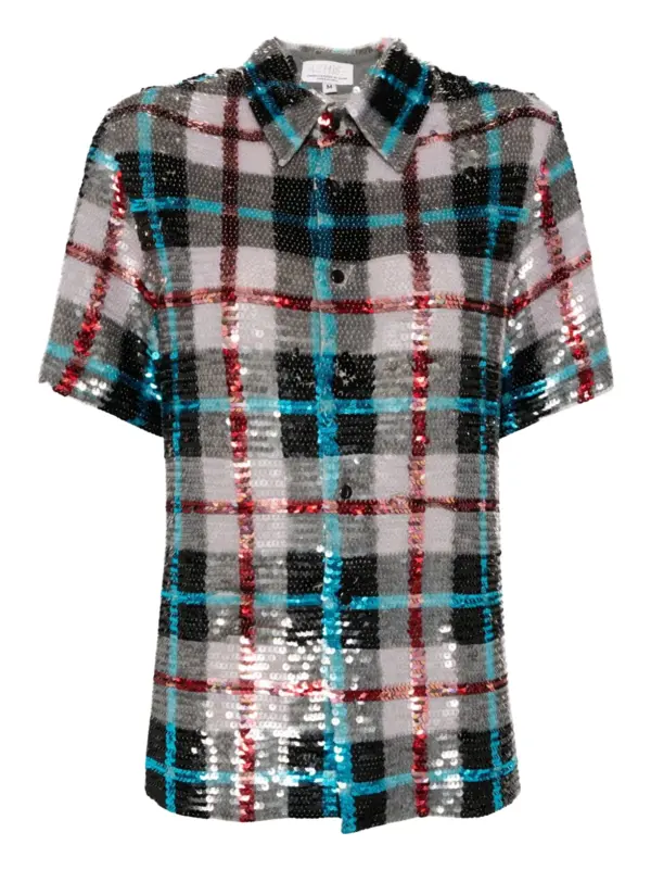 Ashish Sequin-embellished Cotton Shirt - Blue