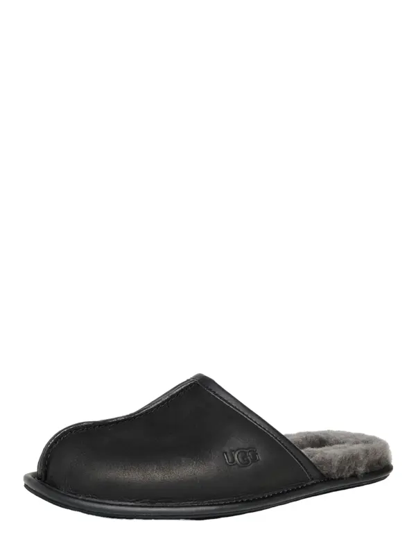 UGG Scuff Leather Slippers - Black
