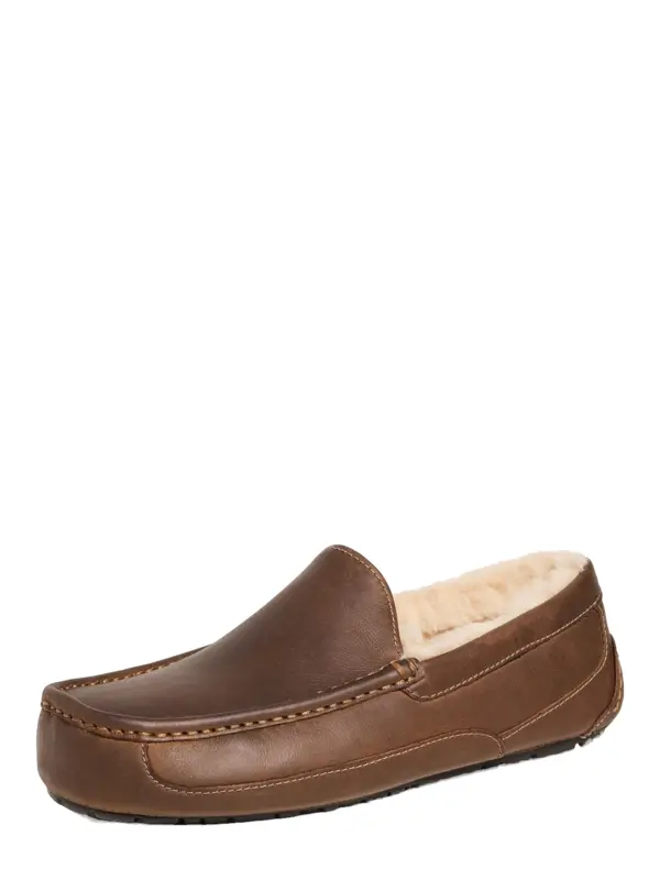 UGG Ascot Leather Slippers - Tan