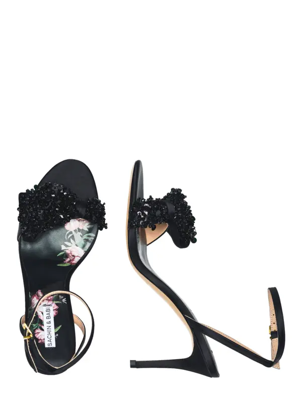 Sachin & Babi Chelsea Embellished Open Toe Heels - Black