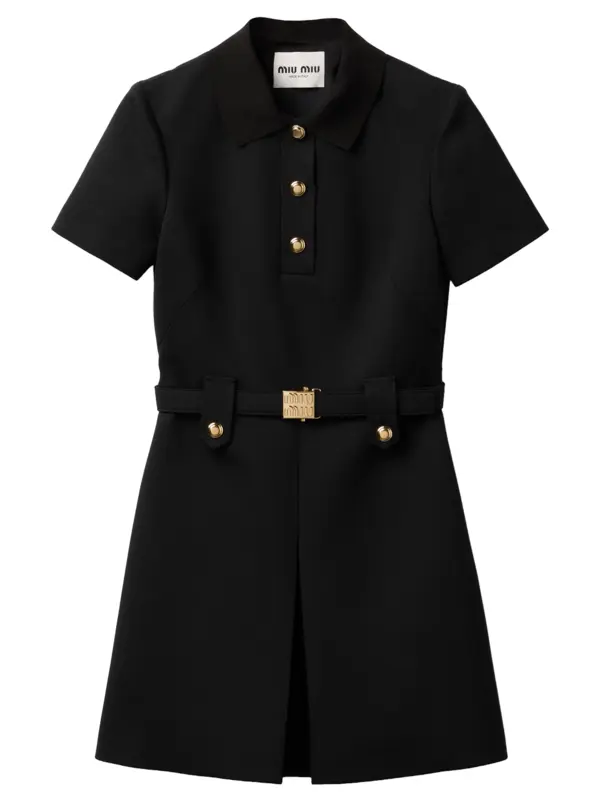 Miu Miu Grain De Poudre Mini-dress - Black