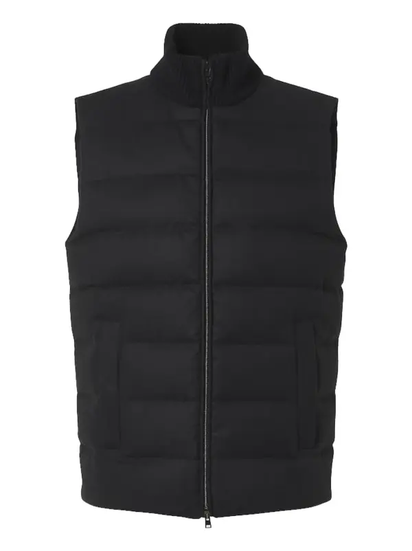 Herno Silk And Cashmere Puffer Vest - Black