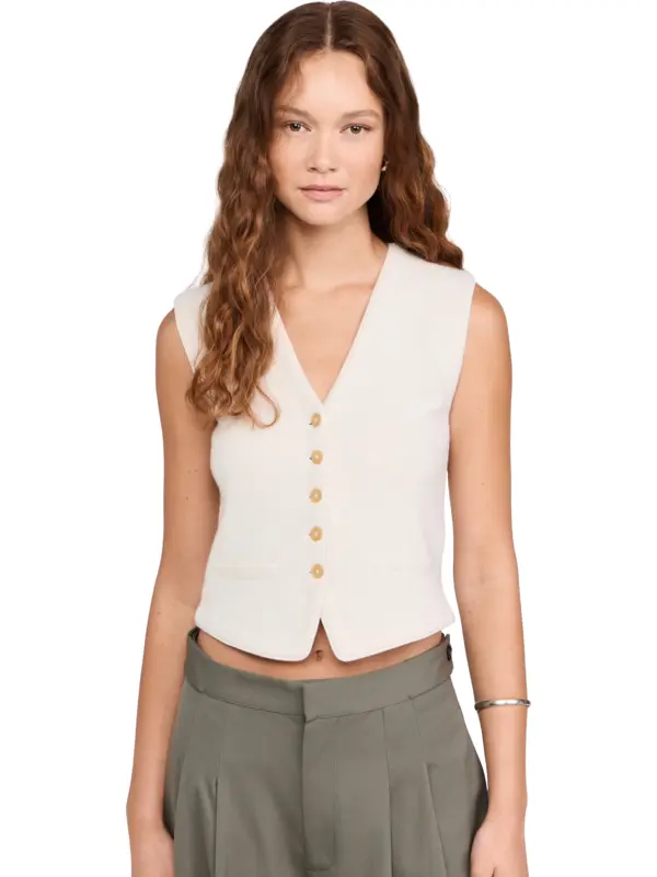 Guest In Residence Tailored Cashmere Vest - Cream