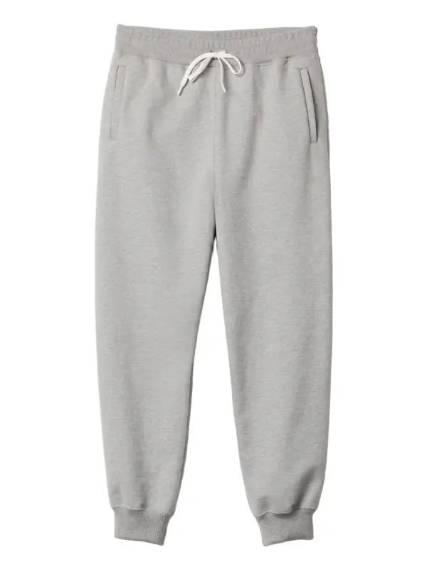 Miu Miu Cotton Fleece Pants With Leather Trim - Grey