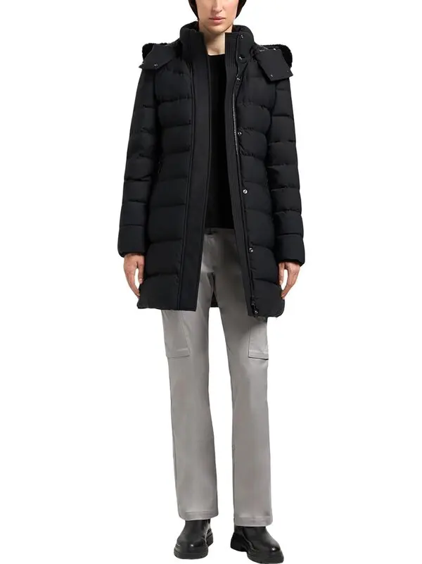 Moose Knuckles Watershed Down Parka With Shearling Trim - Black/black Shearling
