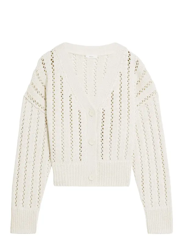 A.L.C. Drew Pointelle-knit Cotton Cardigan - Ecru