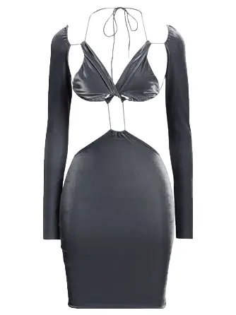 AMAZUIN Mini Bodycon Dress - Grey