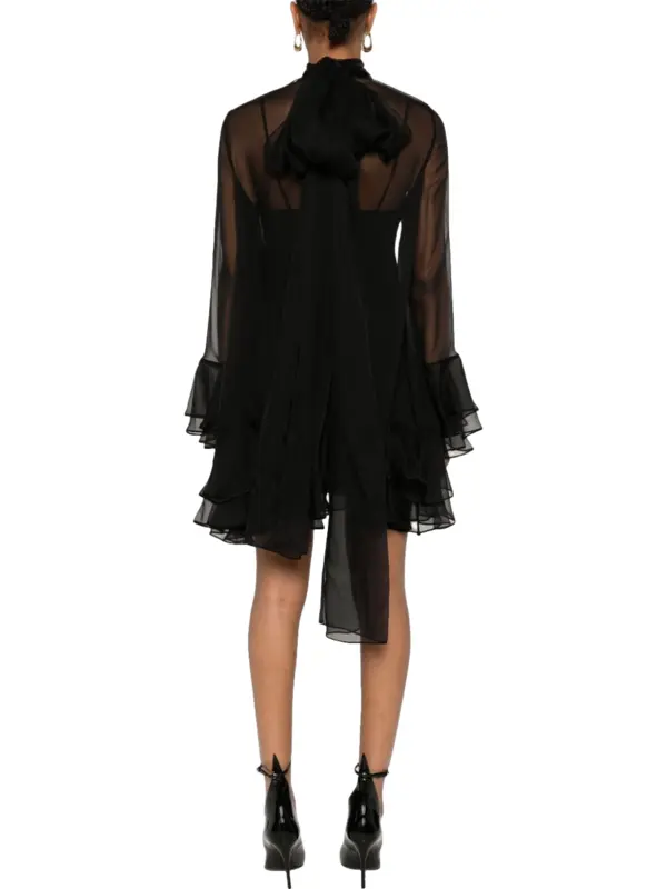 Valentino Garavani Scarf-detail Mini Dress - Black
