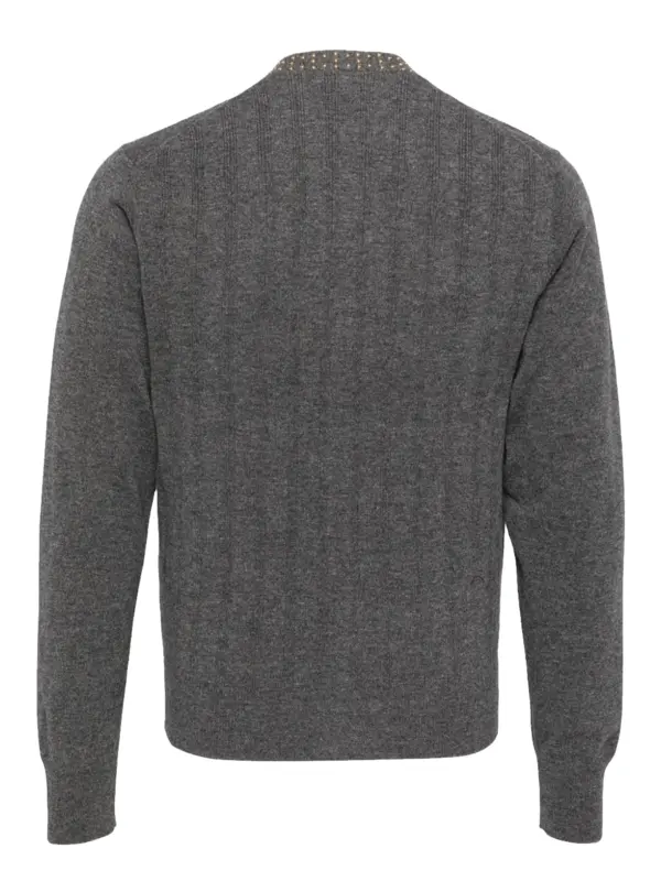 Kolor Stud-embellished Wool Cardigan - Grey