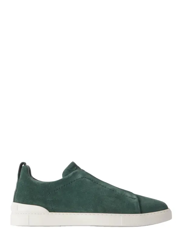 Zegna Triple Stitch™ Suede Sneakers - Green